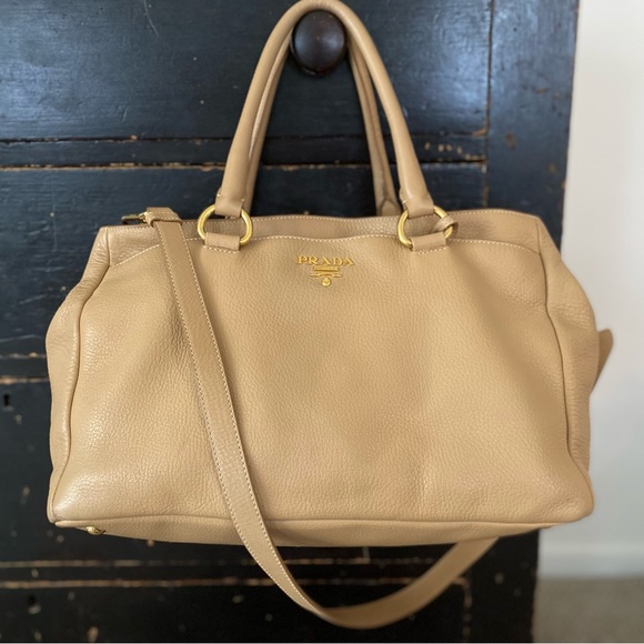 Prada | Bags | Prada Bag Tan Large | Poshmark